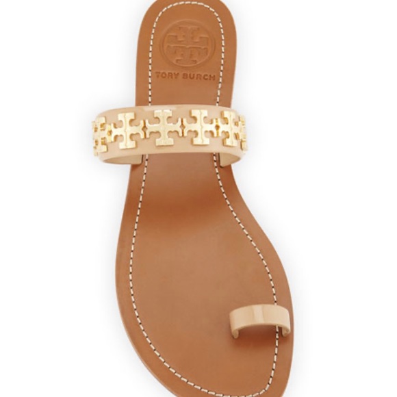 Tory Burch | Shoes | Tory Burch Val Patent Flat Sandal Camelia | Poshmark